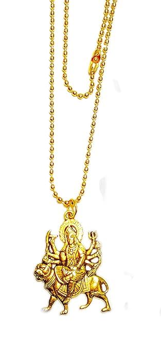 Buy Gold Plated Classic Design Godess Maa Durga Sherawali Mata Rani God ...