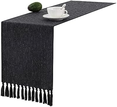 Amazon.com: ZeeMart Graphite Grey Table Runners 108 Inches Long, Burlap ...