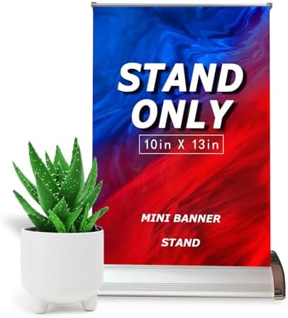 Amazon.com: Nocntcro Mini Retractable Banner Stand Table Top Desktop ...