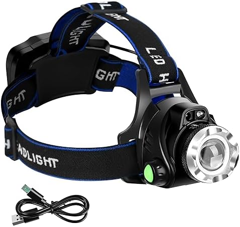 Amazon.com: FEYAM Headlamp Flashlight, Sensing Headlight Zoom, Long ...