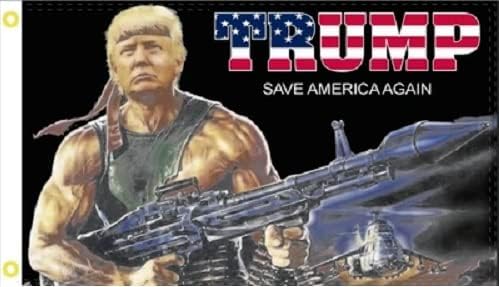 Amazon.com: New Trump 2024 Rambo Bazooka Save America Again Black 3x5 ...