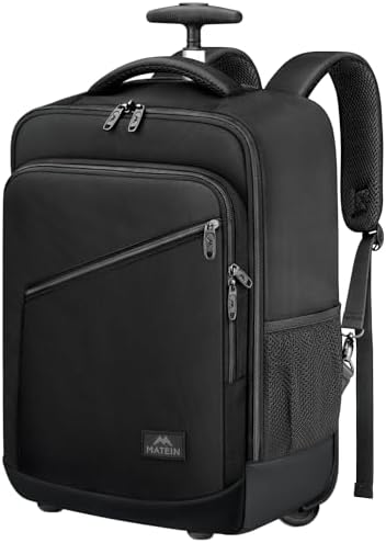Amazon.com: MATEIN Rolling Backpack with 4 Wheels, 17 inch Roller ...