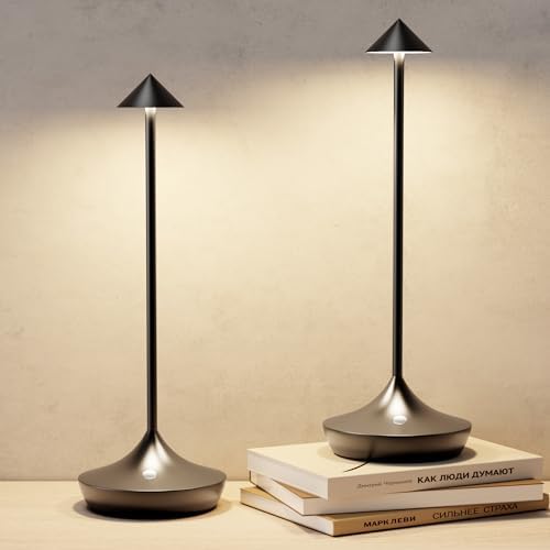 ZenithLight Cordless Rechargeable Table Lamp Set of 2, Up to 60-Hour ...