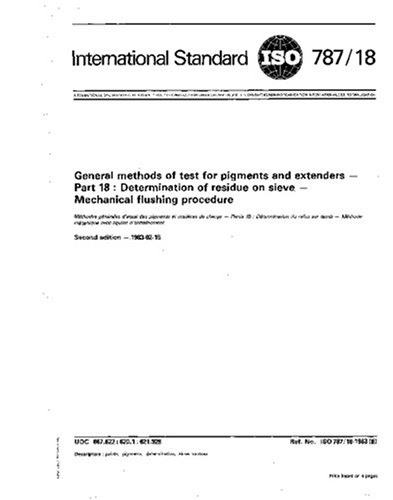 ISO 787-18:1983, General methods of test for pigments and extenders ...