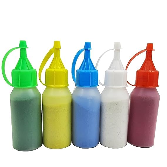 Buy Sattyaki Set of 10 Rangoli Colour Powder Bottles, Kolam Rangoli ...