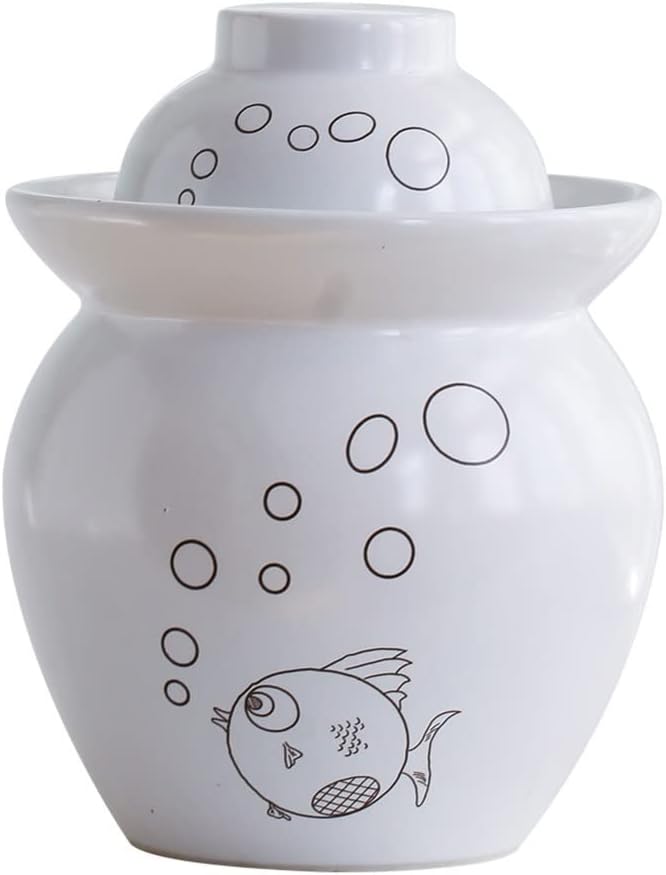 Amazon.com: White Eco-Friendly Ceramic Fermenting Jar, Traditional ...