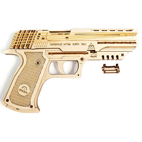 Buy UGears Gun Kit Wolf-01 Handgun with Rubber Band | Building Gun 3D ...