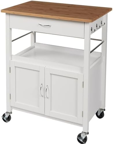Amazon.com: eHemco Kitchen Island Cart on Wheels with Drawer, Storage ...
