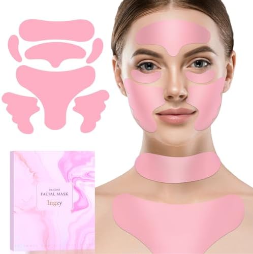 Amazon.com : Ingzy 5-in-1 Reusable Silicone Wrinkle Patches Kit, Face ...
