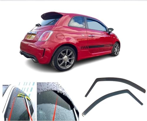 2X Wind Deflectors Compatible with ABARTH or for FIAT 500 Coupe 500C ...