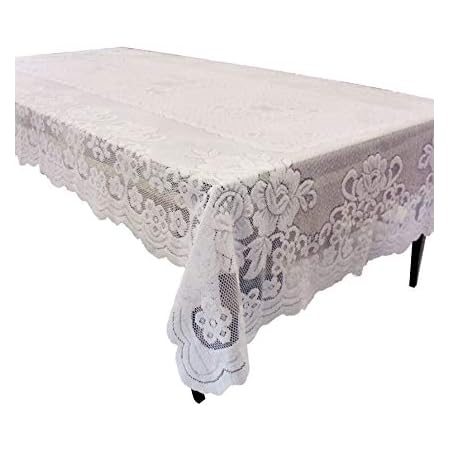 Amazon.com: GEFEII White Lace Tablecloth Rectangular for Rectangle ...