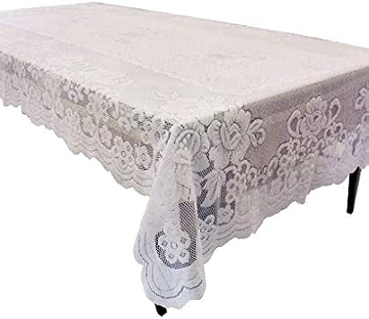 GEFEII Kitchen White Lace Tablecloth Rectangular for Rectangle Table ...