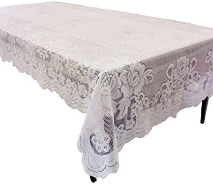 Amazon.com: GEFEII White Lace Tablecloth Rectangular for Rectangle ...