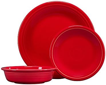 Amazon.com | Fiesta 3-pc. Classic Dinnerware Set Scarlet: Dinnerware Sets