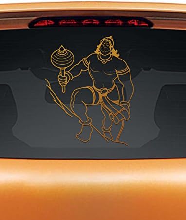 WallDesign Car Decal Mighty Hanuman Copper Colour Reflective Stickers ...