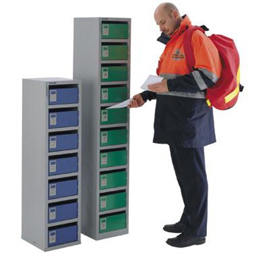 Action Handling LX173038N-Light Blue Steel Post Box, 10 Compartments ...