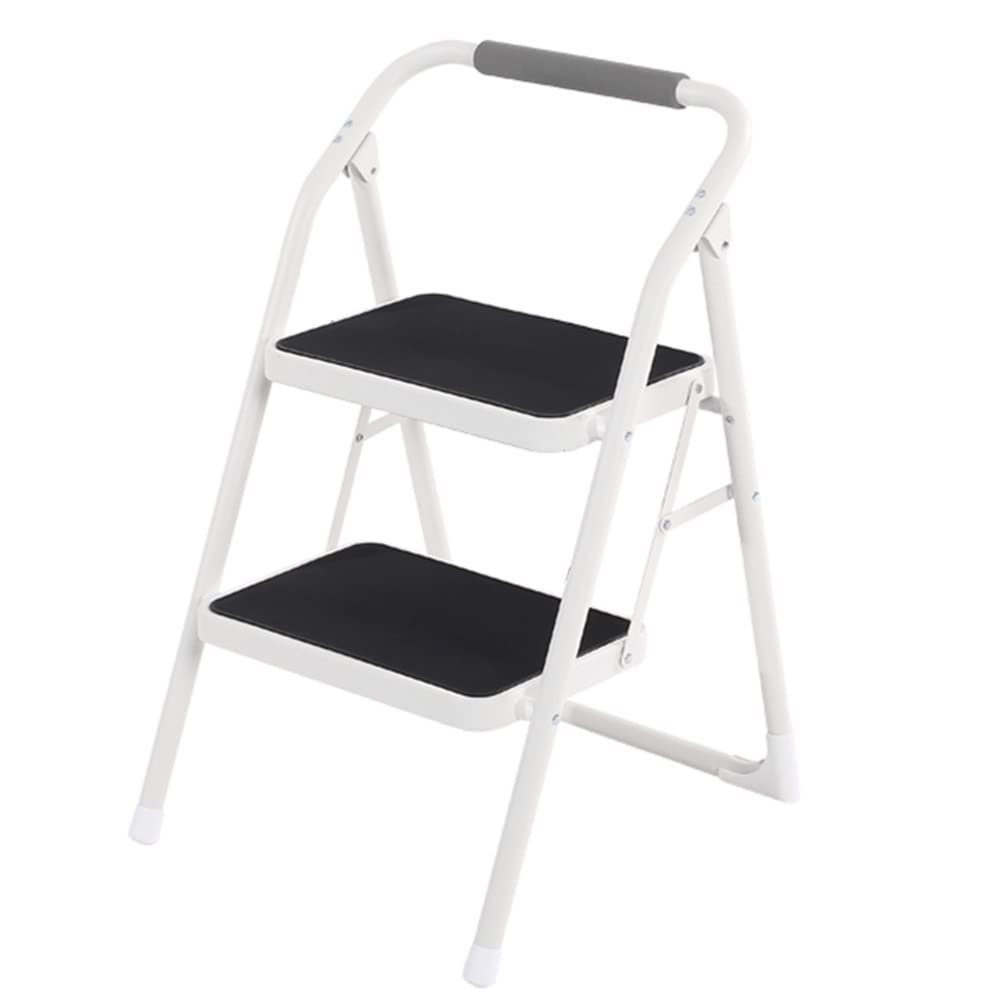 Mesjaedr Two Step Ladder, Folding Aluminum Step Stool With Wide Pedal ...