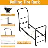 Amazon.com: Rolling Tire Rack, 2 in 1 Metal Tire Storage and Transport ...