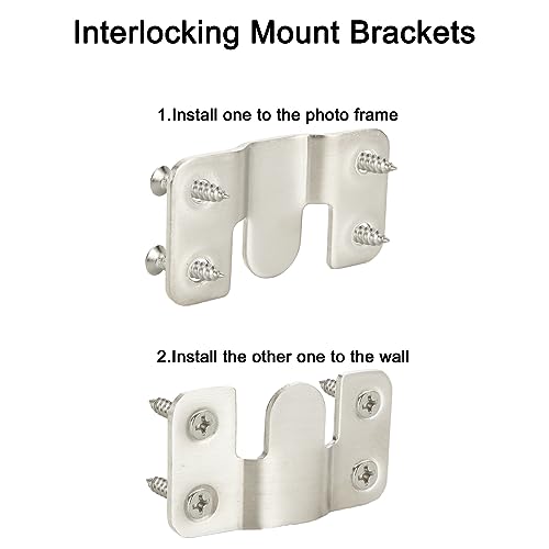 WOPPLXY 48PCS Flush Concealed Mount Bracket – 24 Pairs Stainless Steel ...