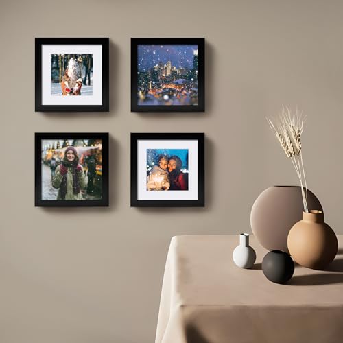 Snapklik.com : Egofine 6x6 Picture Frames Set Of 4, Made Of Solid Wood ...