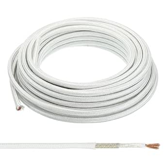 PATIKIL 39.4Ft 7AWG High Temperature Wire, -60-350 Degrees Celsius Mica Glass Fiber Electronic ...