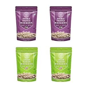 Rooted Delight Cream and Onion & Double Truffle Roasted Makhana | Pack ...