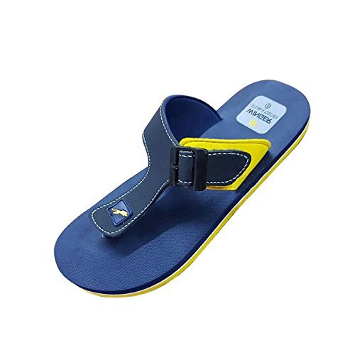 Generic Winger Men's Blue Rexine Casual Slipper, Size: 9 : Amazon.in ...