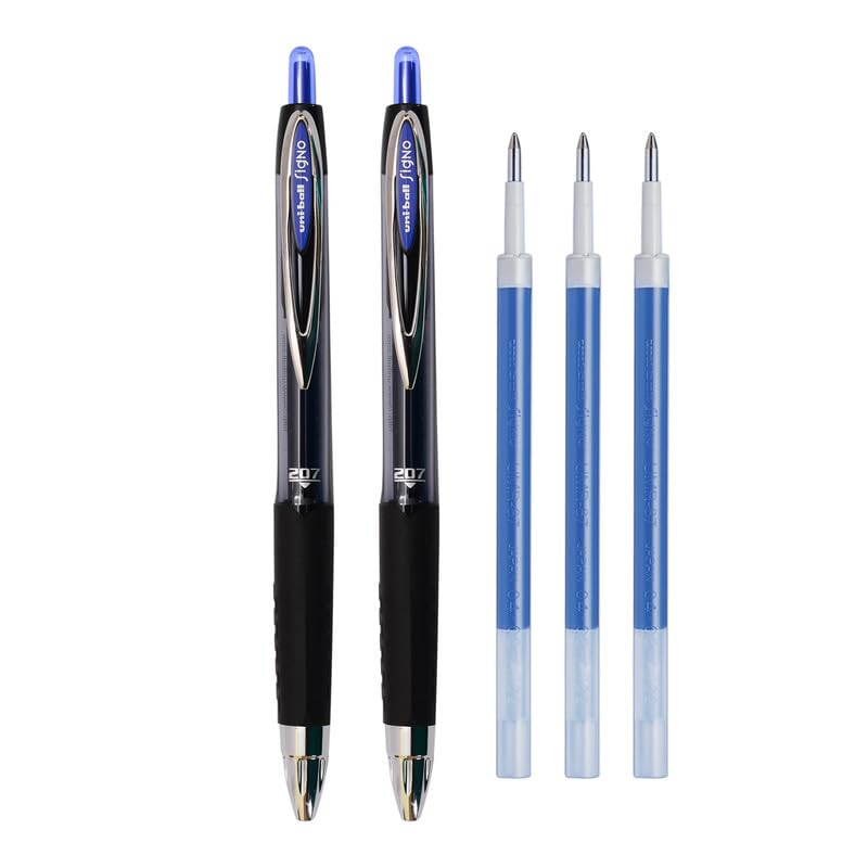 uni-ball Signo 0.7mm UMN207 & UMR-87 Gel Pen - Refill Combo | Blue Ink ...