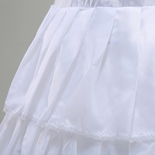 Loywe, Reifrock Petticoat aus Satin & Spitze, 3 Ringe, Taille Umfang ...