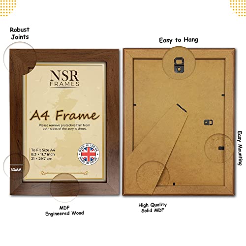 NSR A4 Picture Frames, Freestanding and Wall Mountable A4 Oak Flat ...
