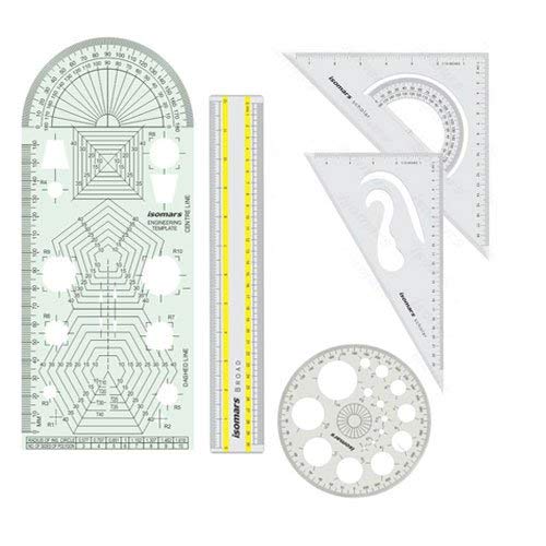 Buy Isomars Engineering Kit Set of 4 Set Square, Pro Circle ...