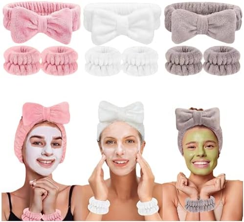 Amazon.com : SLNZAPTY 12 PCS Face Wash Headband Wristband Set for Women ...