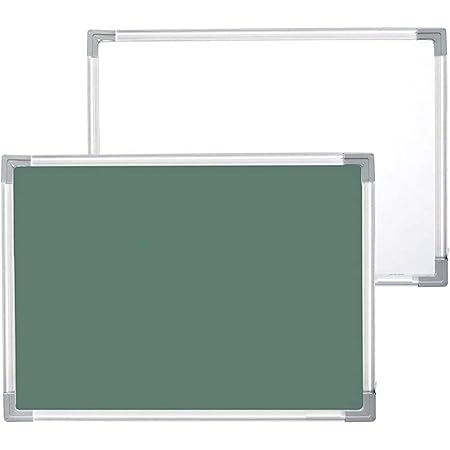 YAJNAS Non Magnetic 2x1 Feet Double Sided White Board and Chalk Board ...