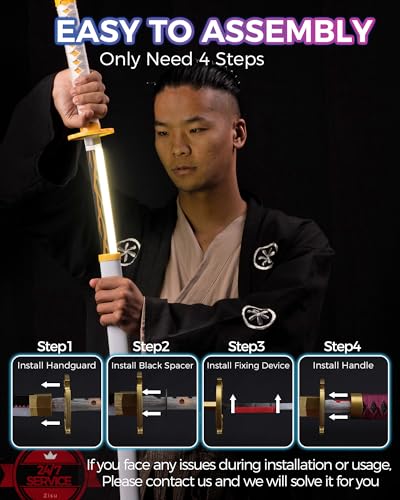 Snapklik.com : Zisu Light Up Demon Slayer Sword - 40-Inch Katana
