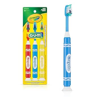 GUM Crayola Kids' Metallic Marker Toothbrush, Soft, Ages 5+, Assorted ...