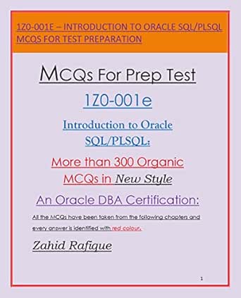 Amazon.com: MCQs For Prep Test-Introduction to Oracle SQL/PLSQL ...