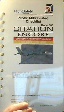 Flight Safety International Pilot's Abbreviated Checklist Model 560 ...