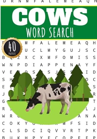 Cows Word Search: 40 Fun Puzzles With Words Scramble for Adults, Kids ...