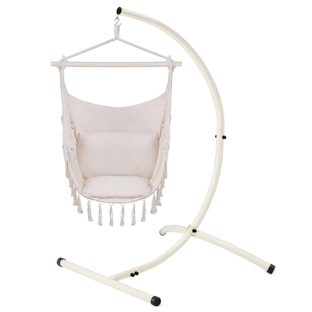 GOUTIME Hanging Chair Stand,C Hammock Chair Stand for Indoor Outdoor ...