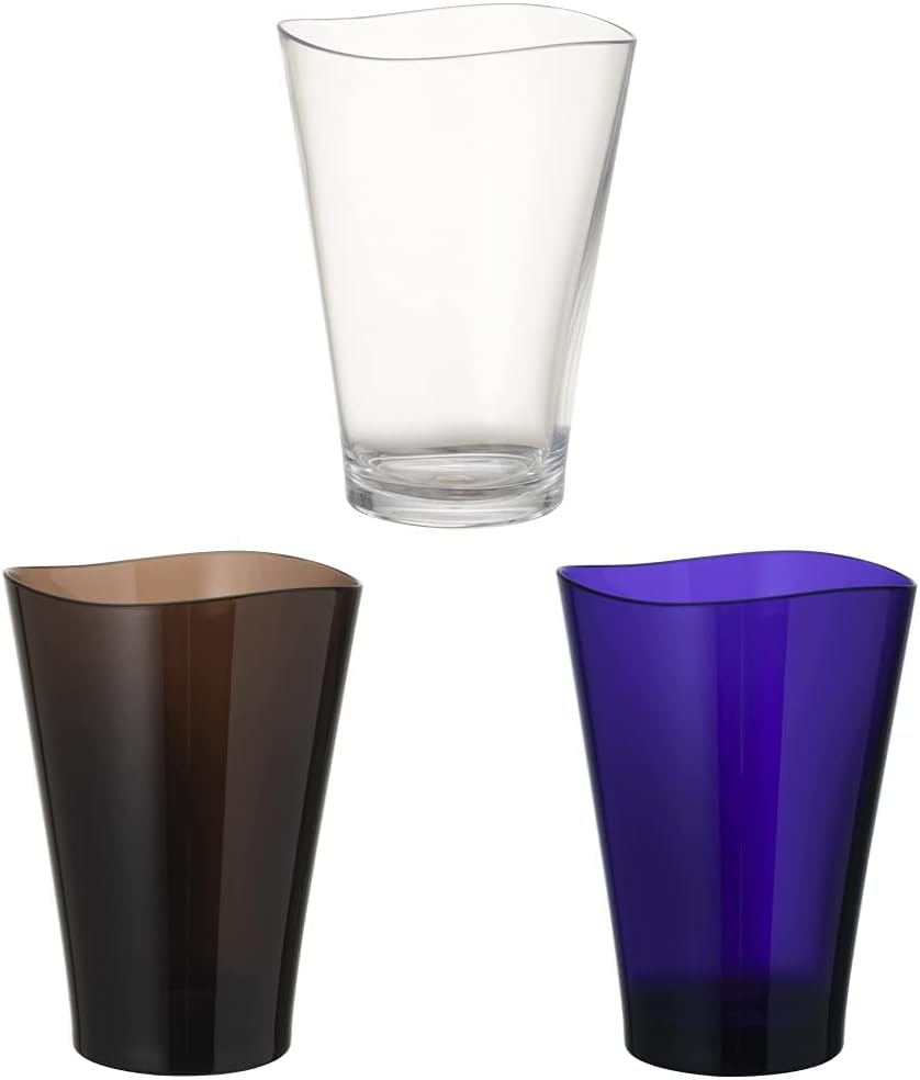 Amazon｜プラキラ(Plakira)ゆらぎタンブラー320mlセット クリア・ブラウン・ディープブルー｜タンブラーグラス オンライン通販