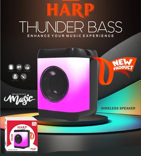 HARP Wireless 8W Bluetooth Speaker with RGB Light & Mobile Holder ...