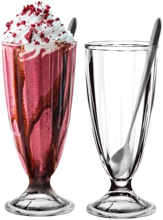 binsakao Milkshake Glasses, Ice Cream Sundae Glasses, Dessert Milk ...