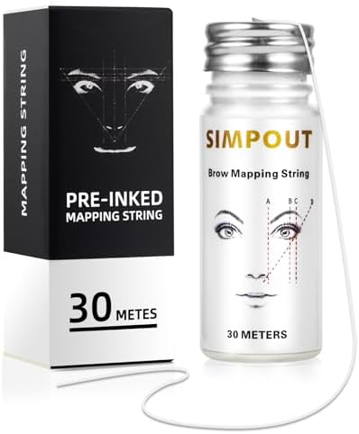 Amazon.com : Simpout White Brow Mapping String - 30M Pre-inked Eyebrow ...