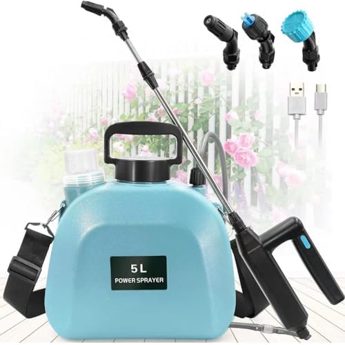 Battery Garden Sprayer 5L - Upgraded Durable Electric With 3 Nozzles ...