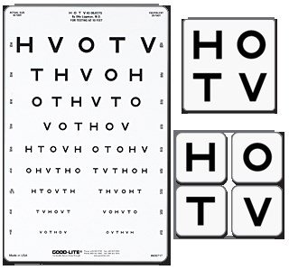 Amazon.com: 1169415 Eye Chart HOTV 10'Translucent 9x14 Ea Good-Lite Co ...