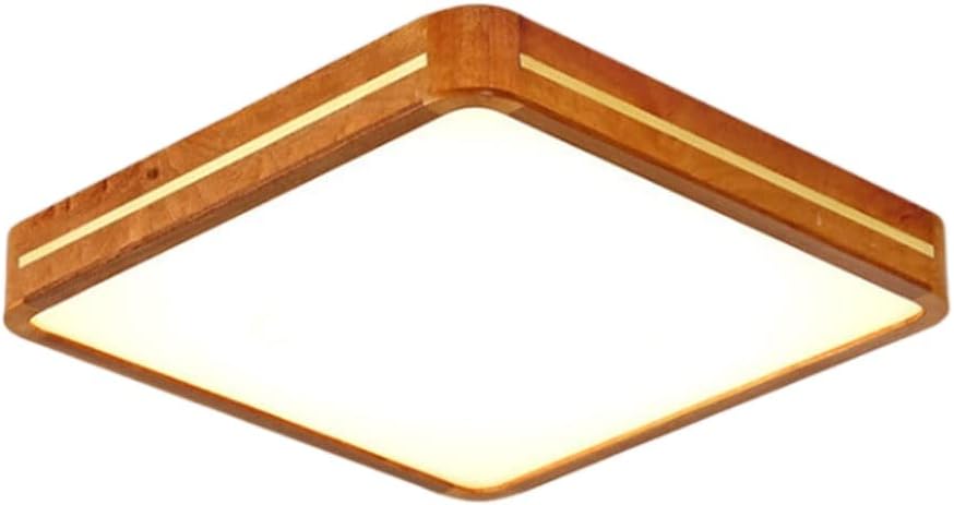 Amazon.com: COSFEEL Solid Wood Square LED Ceiling Lamp Home Energy ...