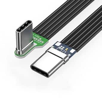 Hexchuang Type-C Flexible Cable Flat, Soft USB C to USBC Cable Fast ...