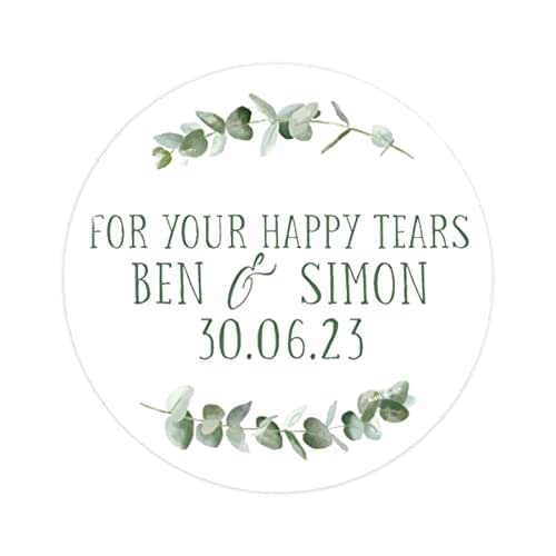 Personalised for your happy tears wedding stickers | wedding labels ...
