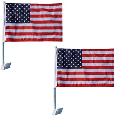 Amazon.com: 2 Pack American Car Window Flag, 17" x 12" USA American Car ...
