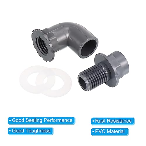 PATIKIL 20mm/0.79″ PVC Elbow Water Tank Pipe Connector, Coupling ...